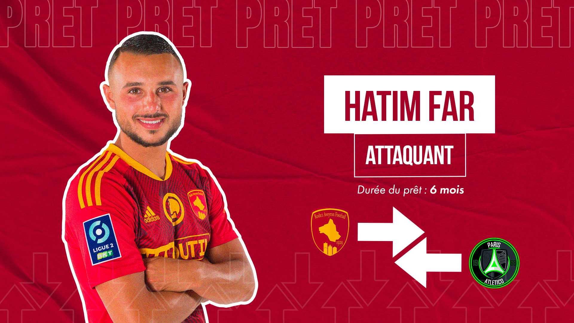 MERCATO : HATIM FAR EST PRÊTÉ AU PARIS 13 ATLETICO - Rodez Aveyron Football