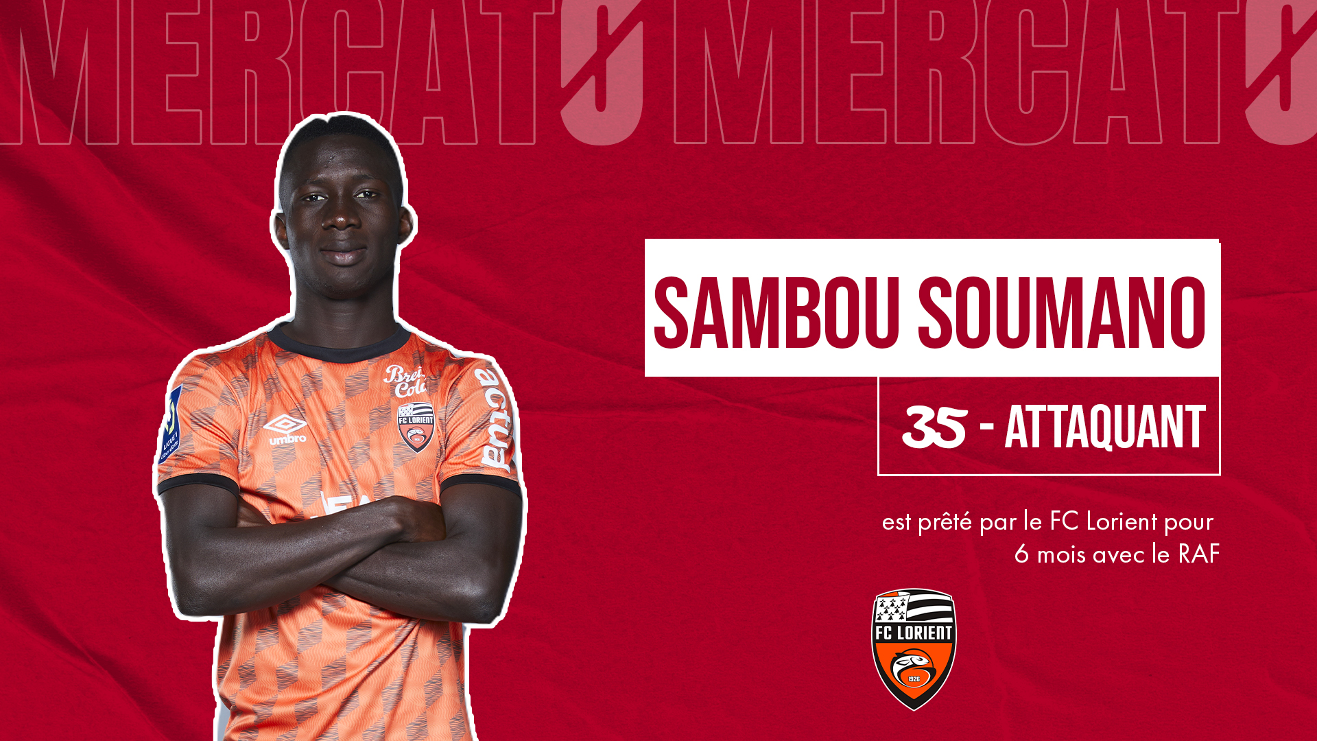 MERCATO : SAMBOU SOUMANO EST SANG & OR - Rodez Aveyron Football